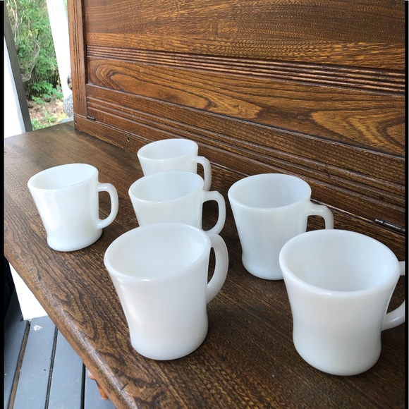 Dining | Vintage Milk Glass Mugs Set Of 6 | Poshmark